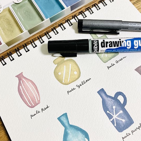 絵墨 淡(tan) 6色セット｜モノづくりを楽しむサイト cotora monora (コトラモノラ)